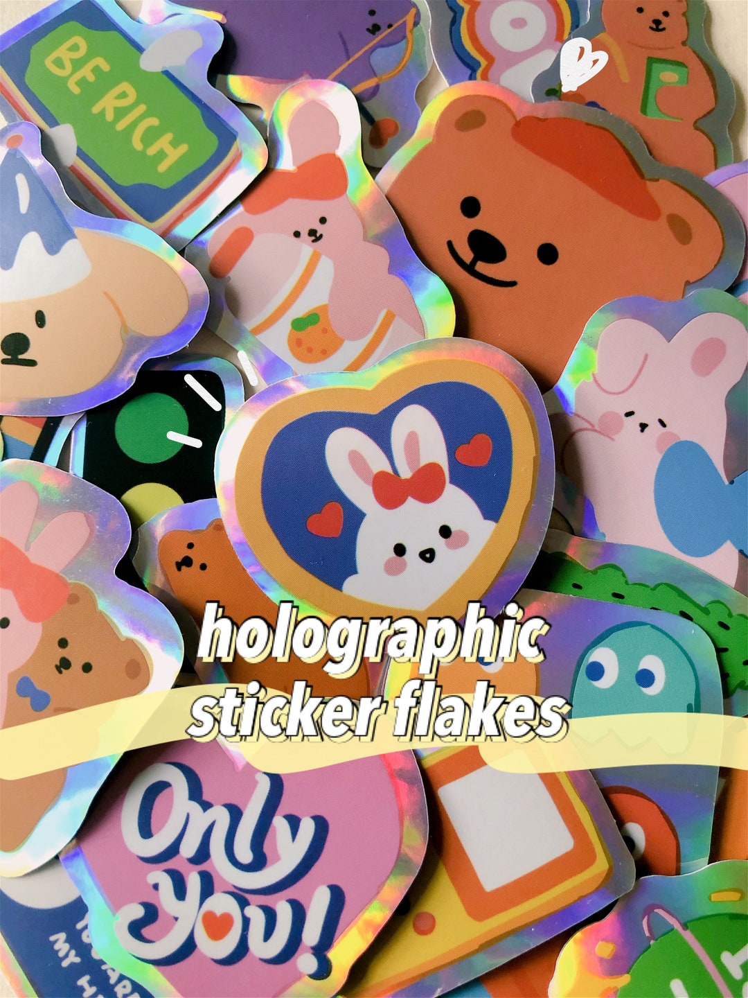 Cute Holographic Sticker Flakes Grab Bag Kawaii Stationery Gift. Laptop ...