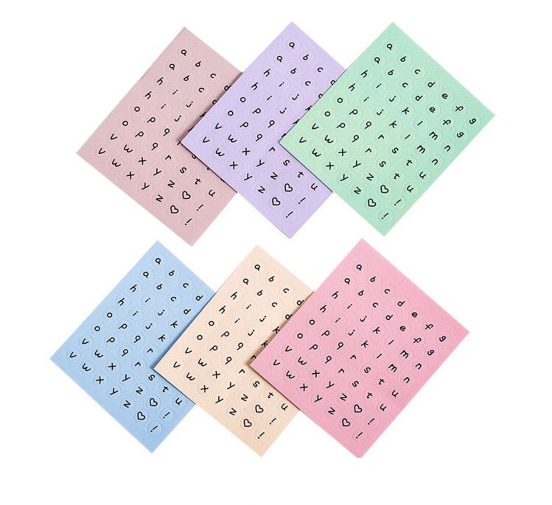 Small Alphabet Circle Sticker Sheet | Cute Stationery Gift. Kpop/anime ...