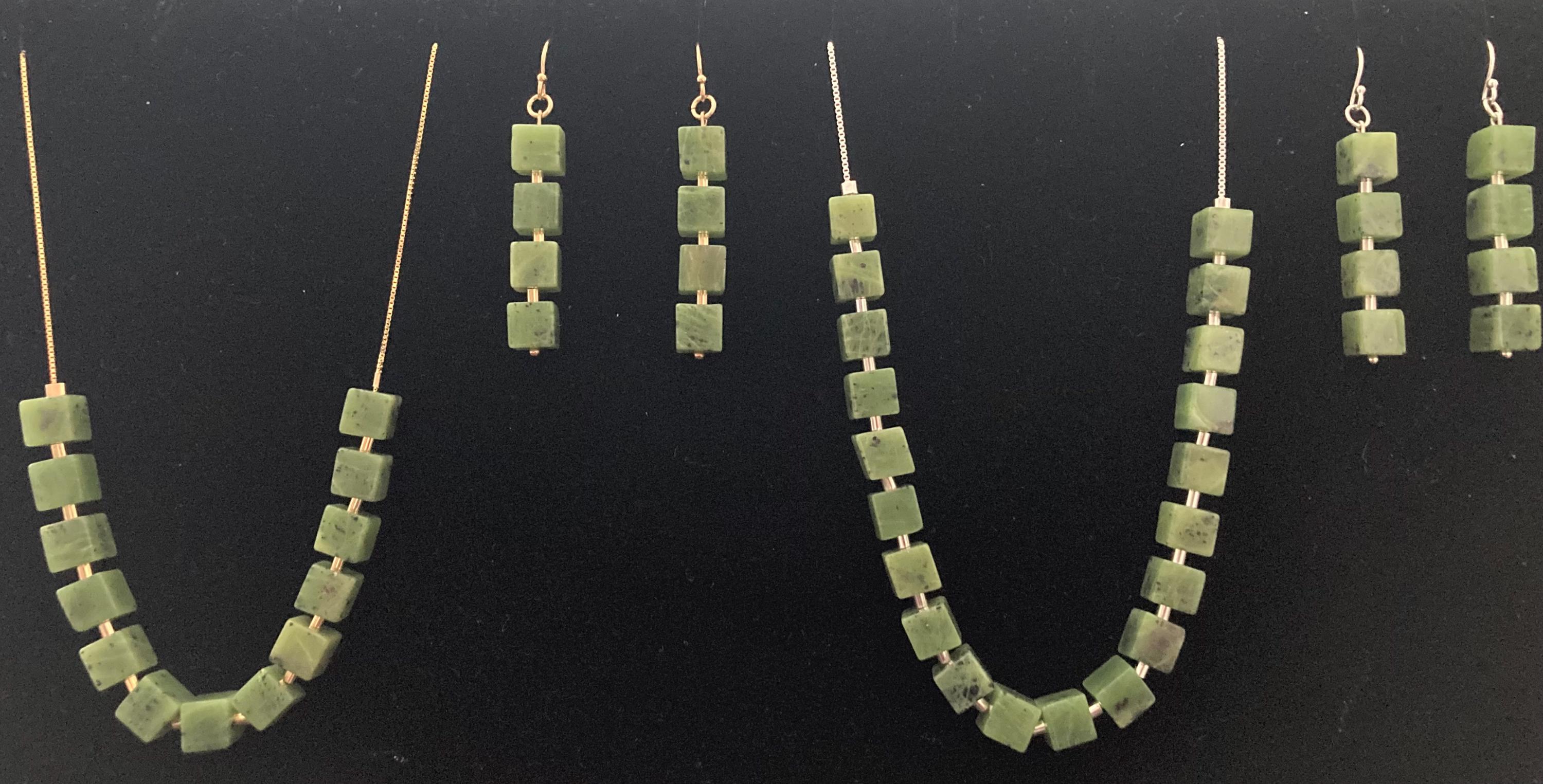 Minimalist Jewellery Modern Jade Earrings Set Gold and Jade Necklace ...