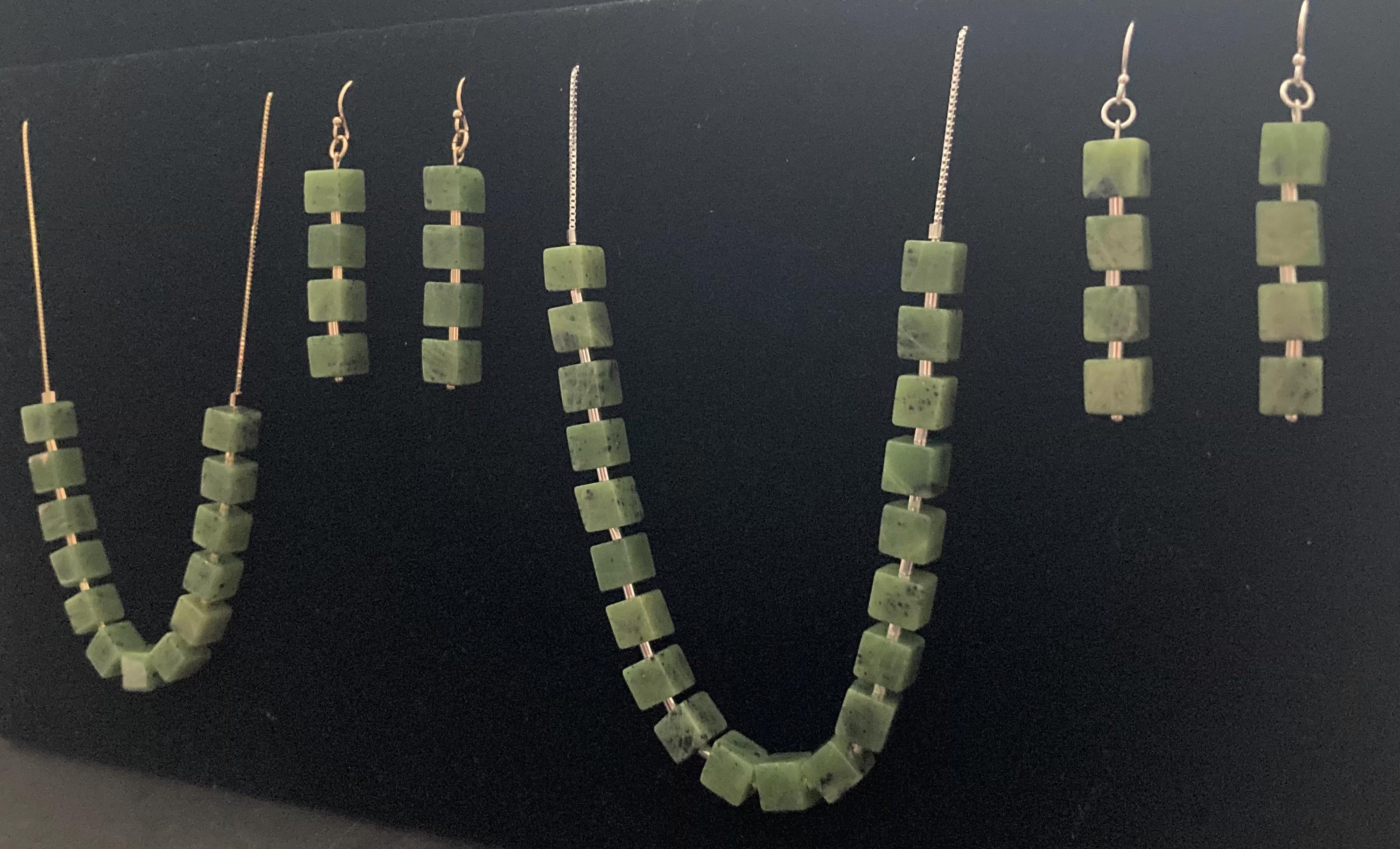 Minimalist Jewellery Modern Jade Earrings Set Gold and Jade Necklace ...