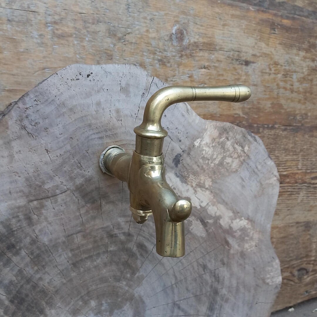 Vintage Brass Water Tap Old Outdoor Spigot Antique Water Faucet Taper ...