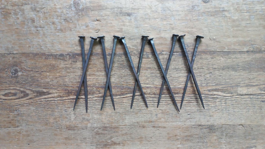 Hand Forged Iron Nails - Set of 5 - Blacksmith Made 7 Inch - Etsy