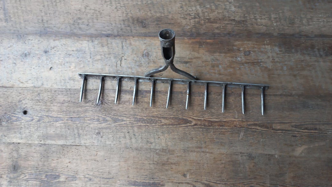 24" Large Stainless Steel Rake - Vintage Primitive Farmhouse Tool ...