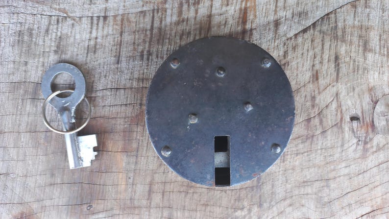 Antique Vintage Door Lock and Key, Old Iron Door Lock, Cast Iron ...