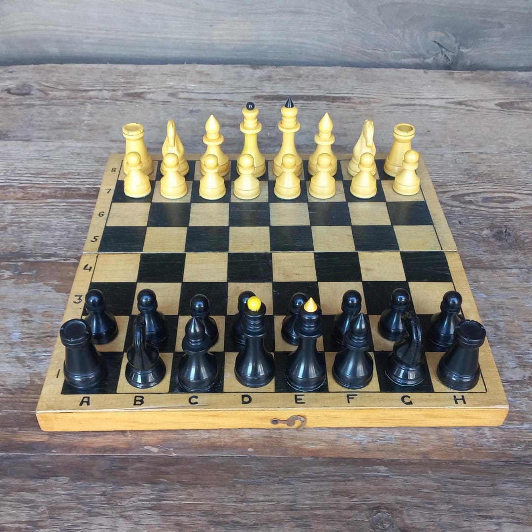 1970s Soviet Wooden Chess Restored Set Chess Game Vintage Wooden ...