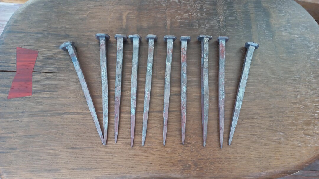 6 Inch Hand Forged Iron Nails - Set of 5/10 - Blacksmith Made - Etsy