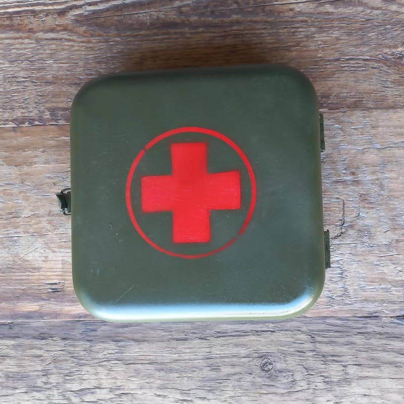 Metal First Aid Box Red - Etsy