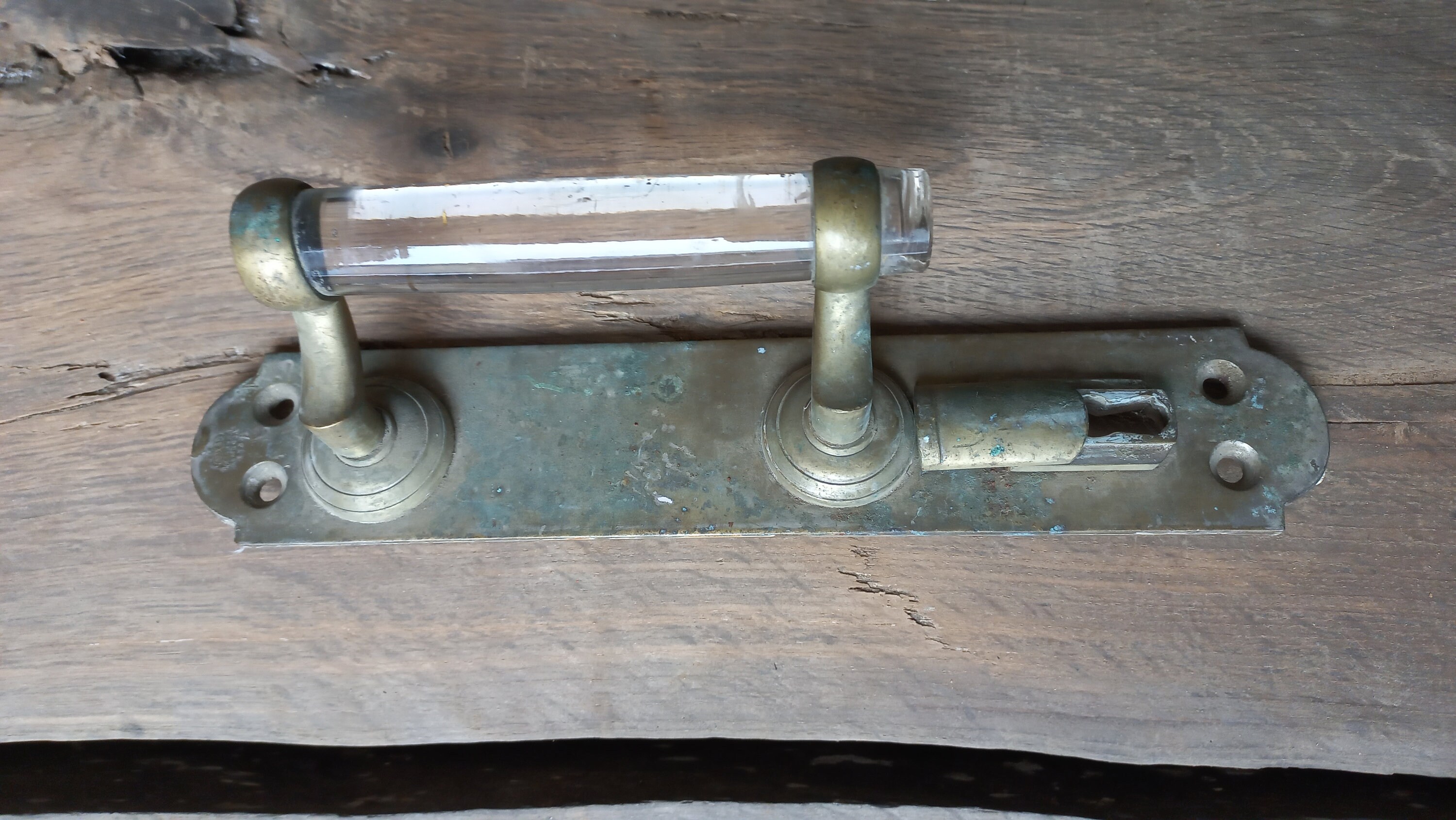 Vintage Brass Door Handle - Sliding Door Hardware - Rustic Door Handle ...