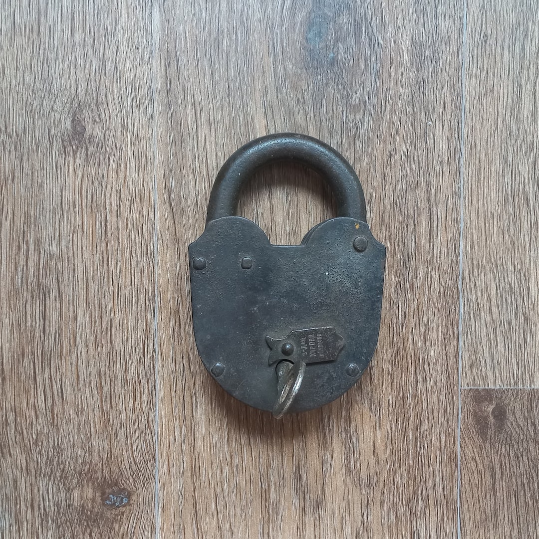 Antique Vintage Door Lock and Key, Old Iron Door Lock, Cast Iron ...