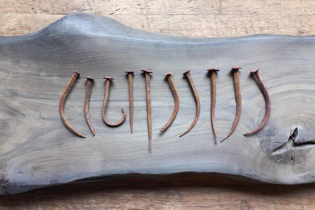 19th Century Set of 10 Rusty 5-6 Inch Nails Old Blacksmith Hand Made ...