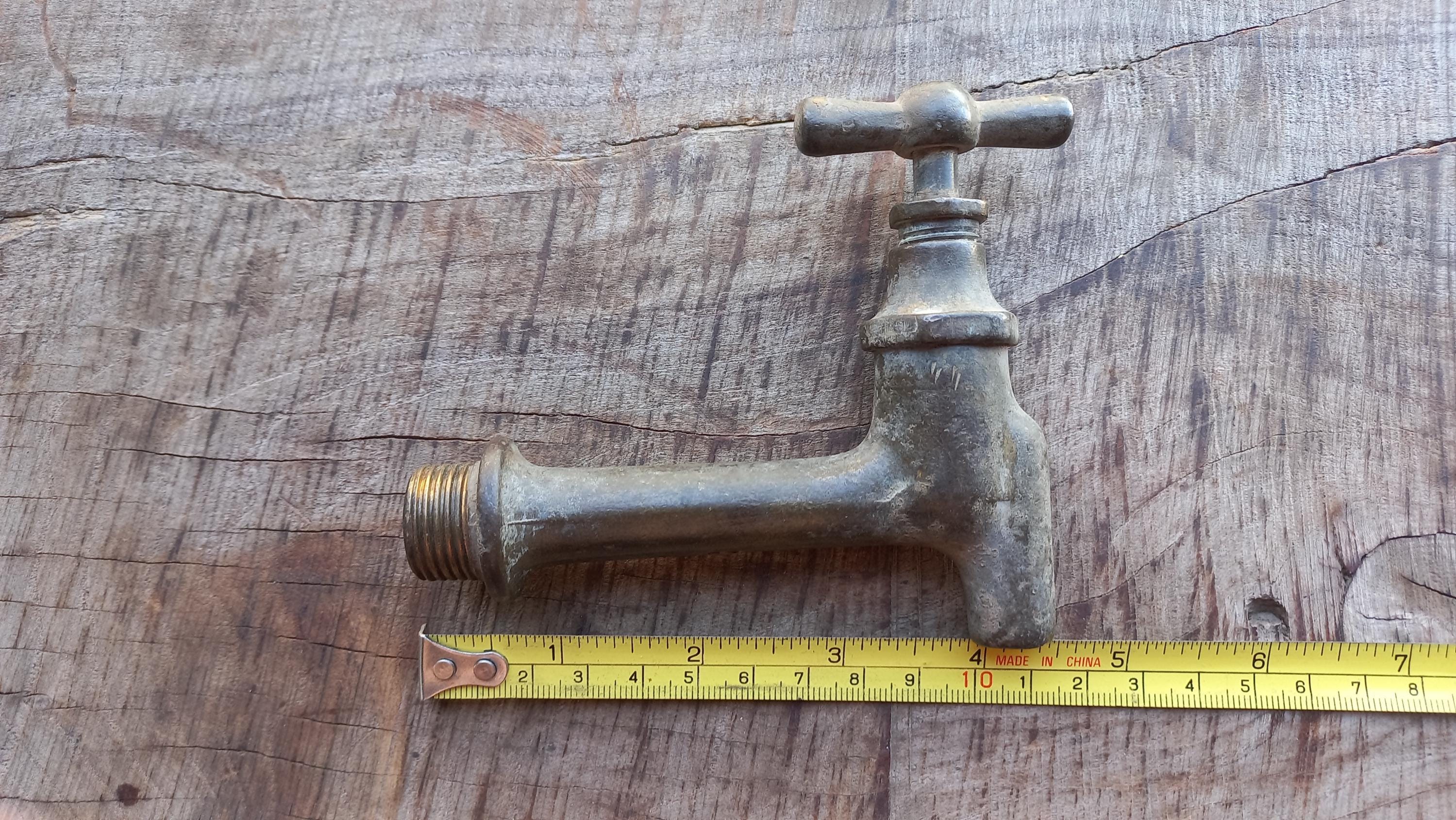 Vintage Brass Water Tap Old Spigot Water Faucet Small Water Crane Brass ...