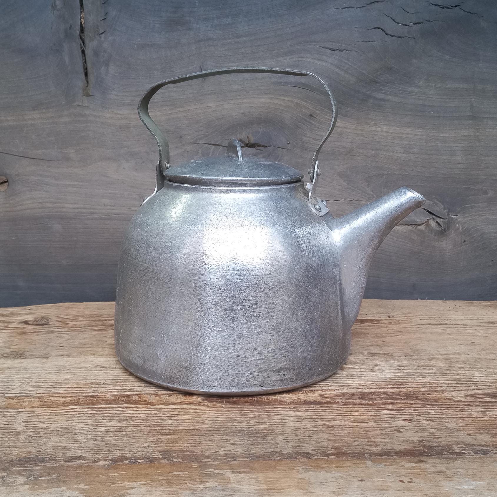 Retro Aluminium 5 Liters Teapot 80s White Kettle Vintage Large ...