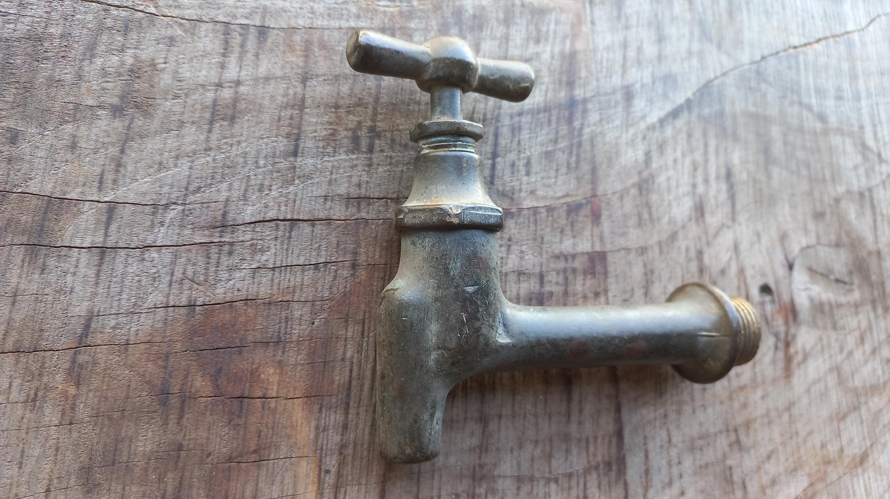 Vintage Brass Water Tap Old Spigot Water Faucet Small Water Crane Brass ...