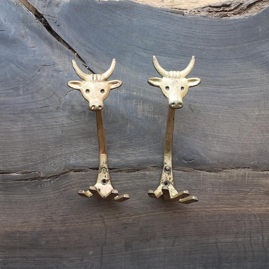 Wall Hooks Cow Coat Hook Wall Mount Decorative Wall Hook Metal Animal ...
