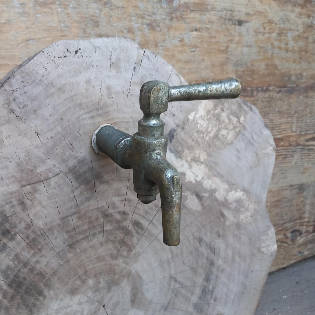 Vintage Brass Barrel Tap Old Outdoor Spigot Antique Water Faucet Taper ...