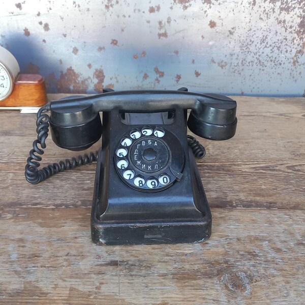 Black Bakelite Phone - Etsy