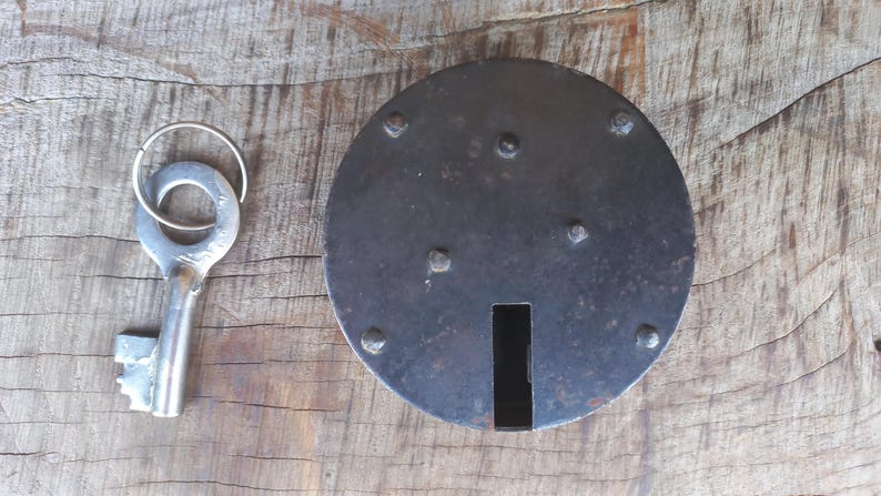 Antique Vintage Door Lock and Key, Old Iron Door Lock, Cast Iron ...