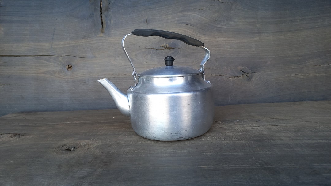 Retro Aluminium Teapot 70s White Kettle Vintage Aluminium Teapot Soviet ...