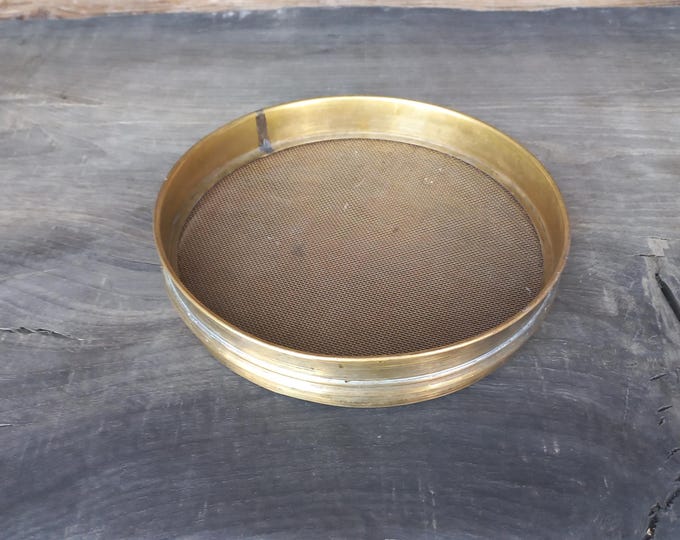 Vintage Brass Sieve Old Metal Sieve Mesh Strainer Pan Small Antique ...