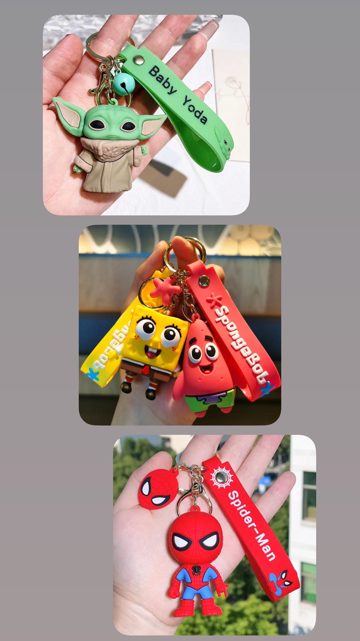 Cute Character Keychains - Etsy