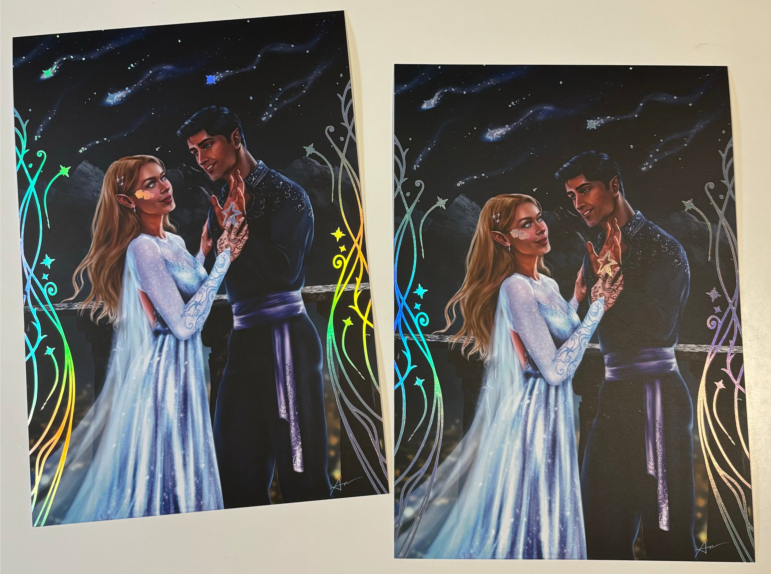 Starfall Art Print - Holographic Foiled - Etsy