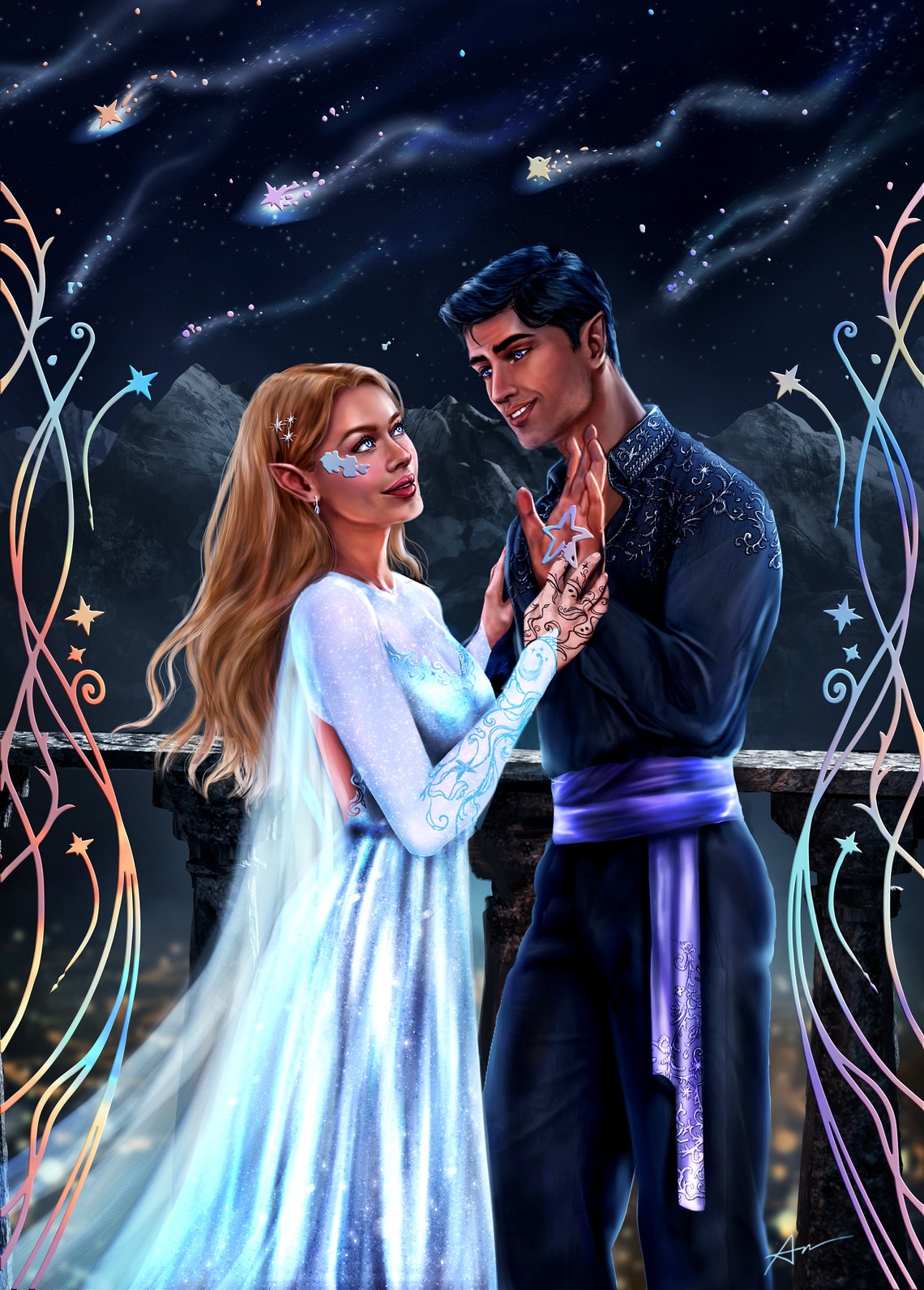 Starfall Art Print - Holographic Foiled - Etsy