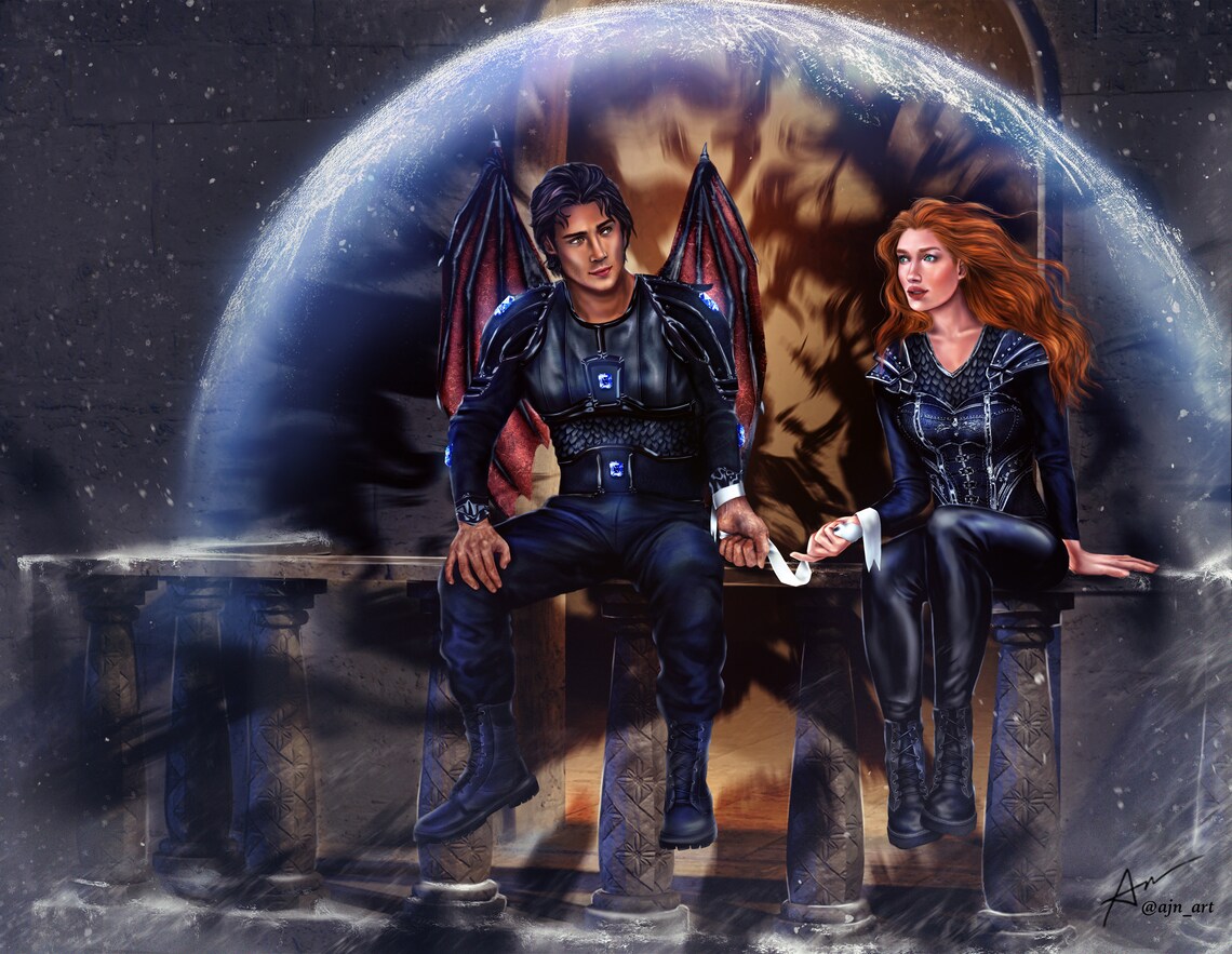 Gwyn and Azriel - ACOTAR Art Print - Etsy