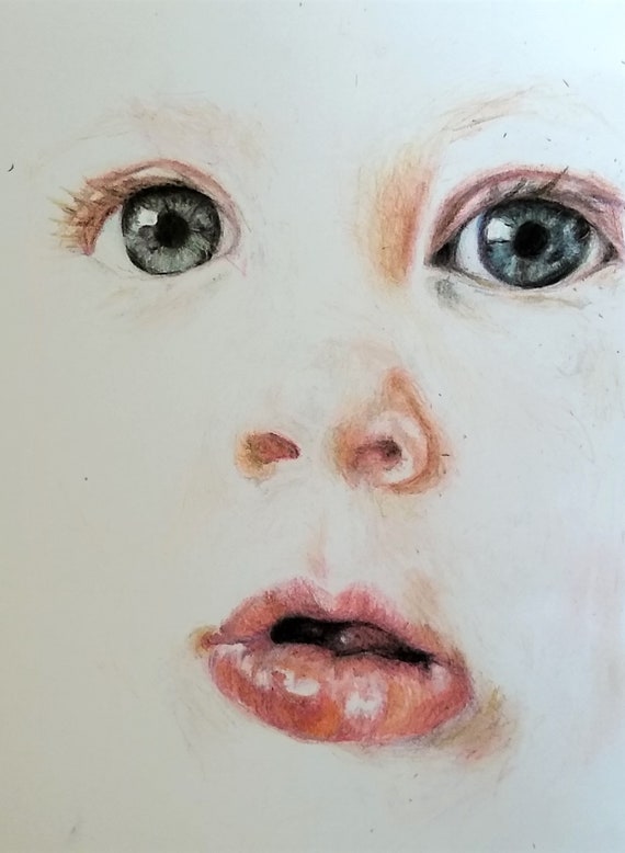 Custom Face Close up Drawing Pencil or Digital Illustration - Etsy
