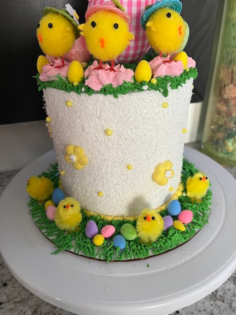 Faux Easter Cake for Display. Fake Easter Chicks Cake. - Etsy