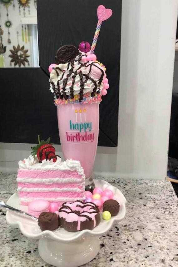Milk Shake Celebration/parfait Desserts/tiered Tray Decor/faux | Etsy