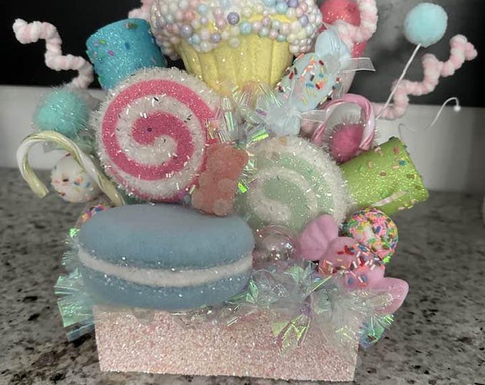 Candy Pastel Centerpiece. Faux Sweet Centerpiece.christmas Centerpiece ...