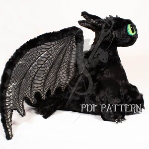 Big Dragon Plush Sewing Pattern PDF Big Toothless Night Fury How to ...