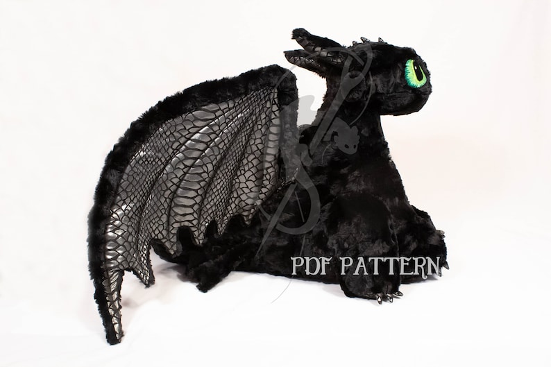 Big Dragon Plush Sewing Pattern PDF Big Toothless Night Fury - Etsy UK