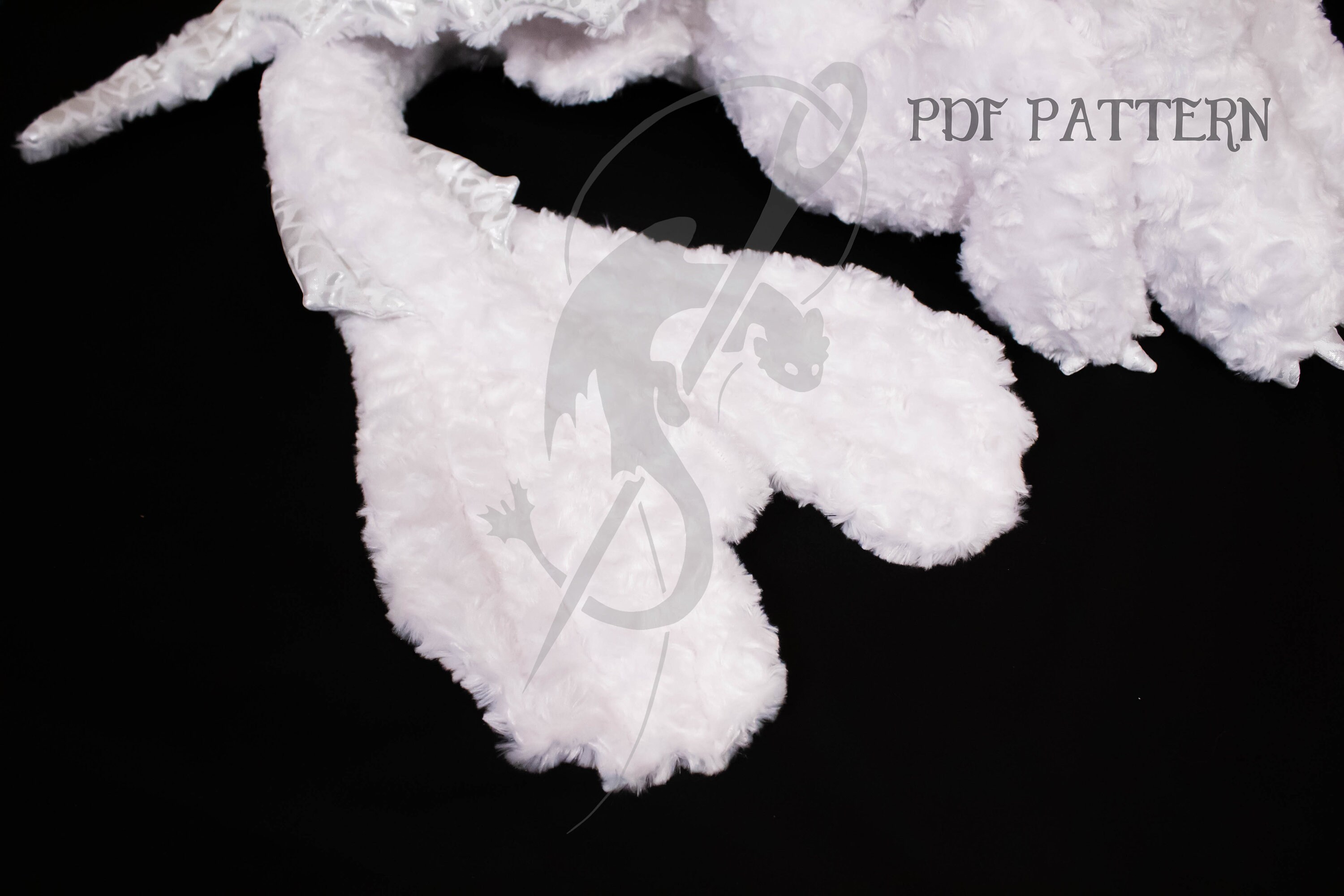 Big Dragon Plush Sewing Pattern PDF Big Luna Light Fury | Etsy