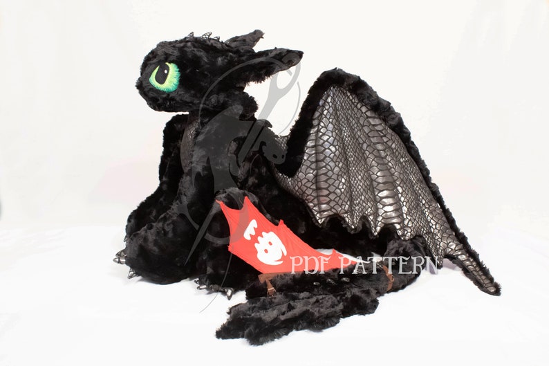 Big Dragon Plush Sewing Pattern PDF Big Toothless Night Fury - Etsy UK