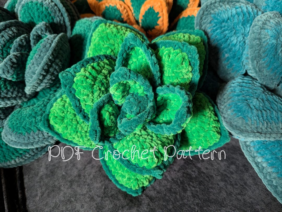 Crochet Pattern PDF Succulent Pillow - Small Succulent Echeveria - Home ...