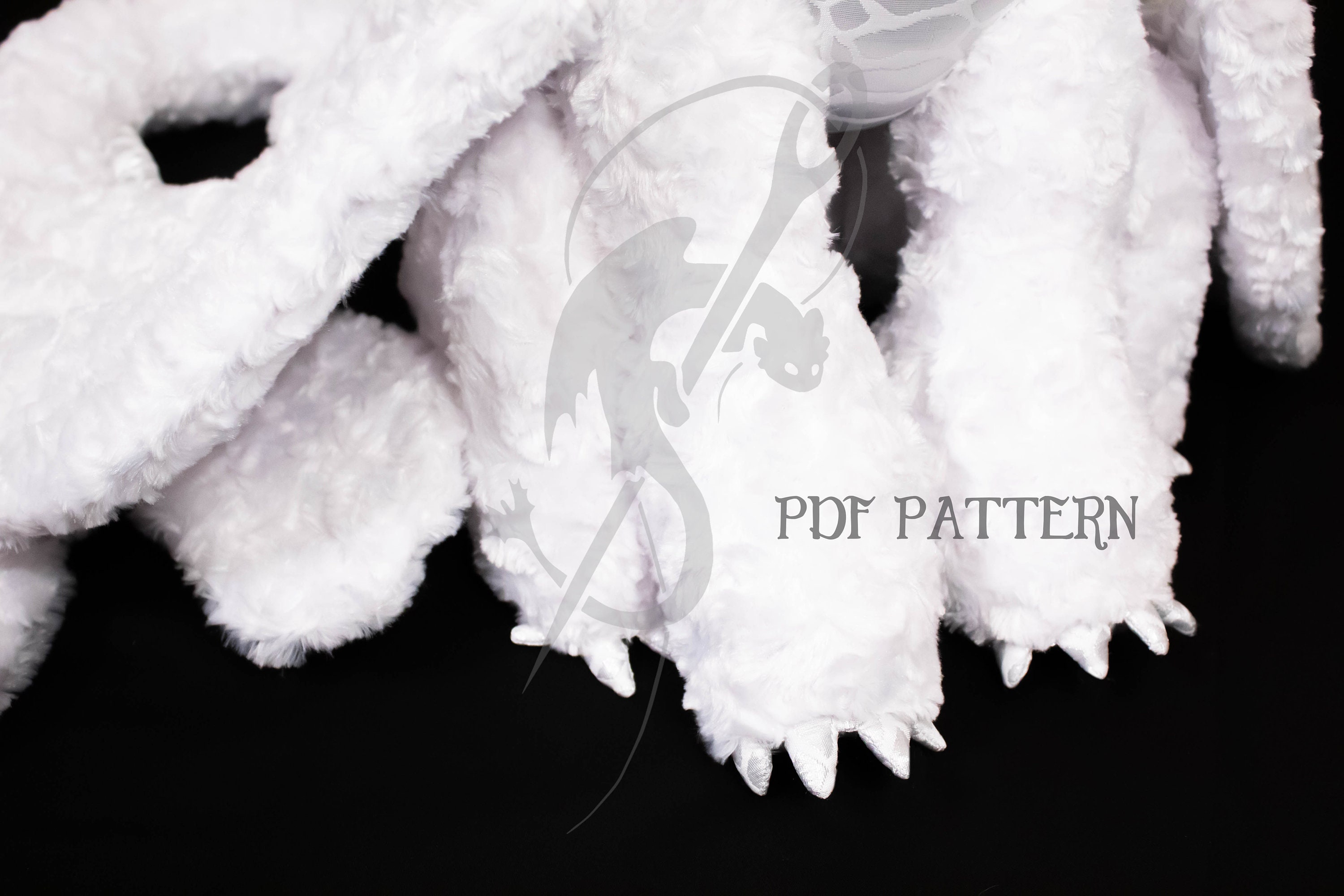 Big Dragon Plush Sewing Pattern PDF Big Luna Light Fury | Etsy