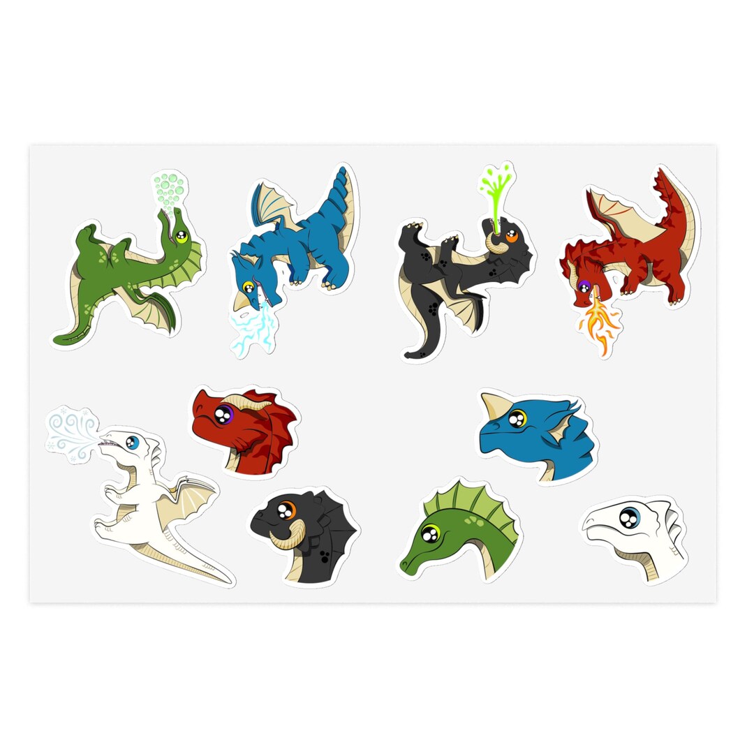 Chromatic Dragons Sticker Sheet Bundle: D&D, Fantasy RPG Vinyl Decals ...