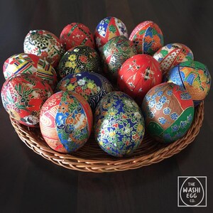 Set of 6 Assorted Washi Easter Eggs Decor - Handmade With Japanese Washi Paper. Perfect for ...
