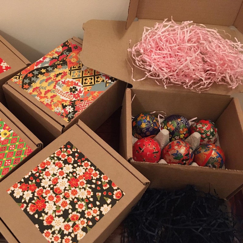 Set of 6 Assorted Washi Easter Eggs Decor - Handmade With Japanese Washi Paper. Perfect for ...