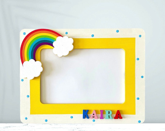 Rainbow Picture Frame, Personalized - Etsy