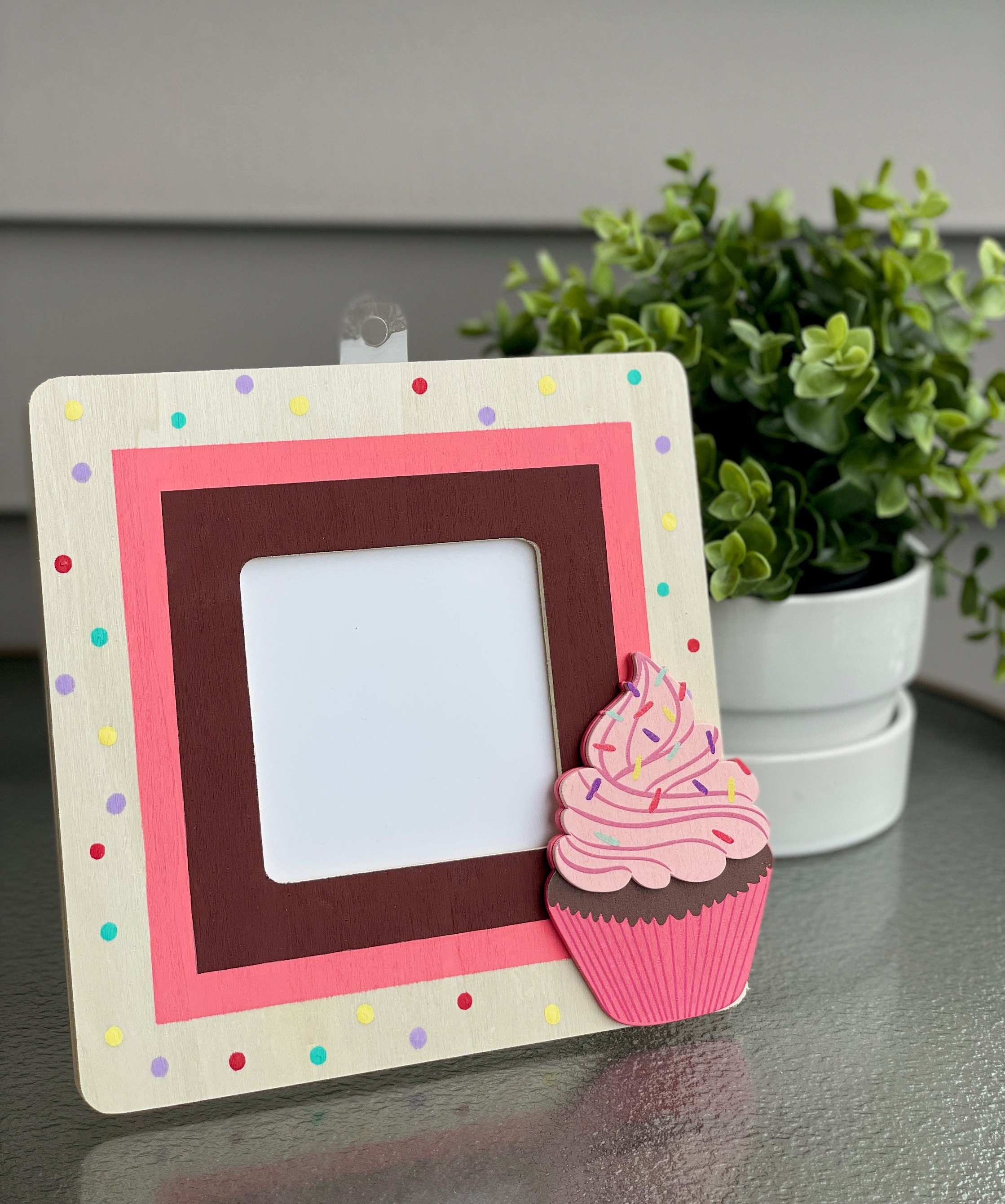 Rainbow Cupcake Picture Frame - Etsy