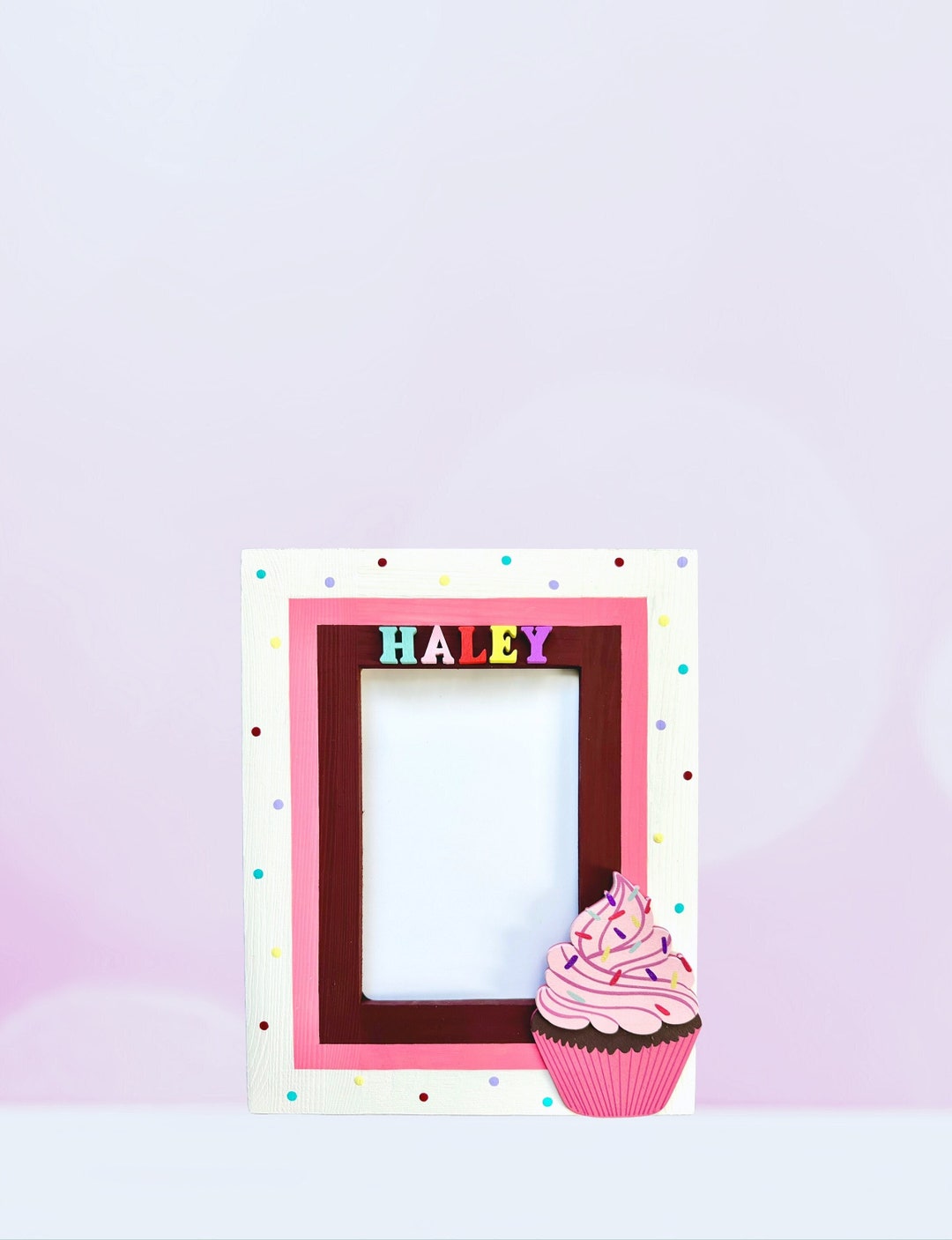 Rainbow Cupcake Picture Frame, Personalized - Etsy