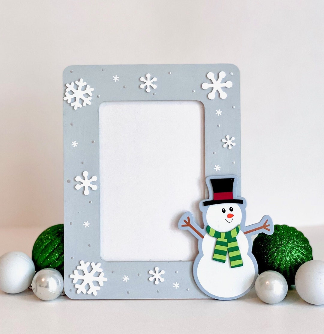 Snowman White Christmas Picture Frame - Etsy