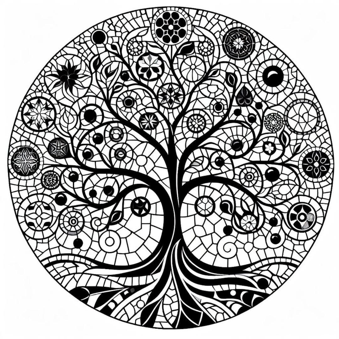 Elaborate Mosaic Tree of Life Template Pack - Etsy