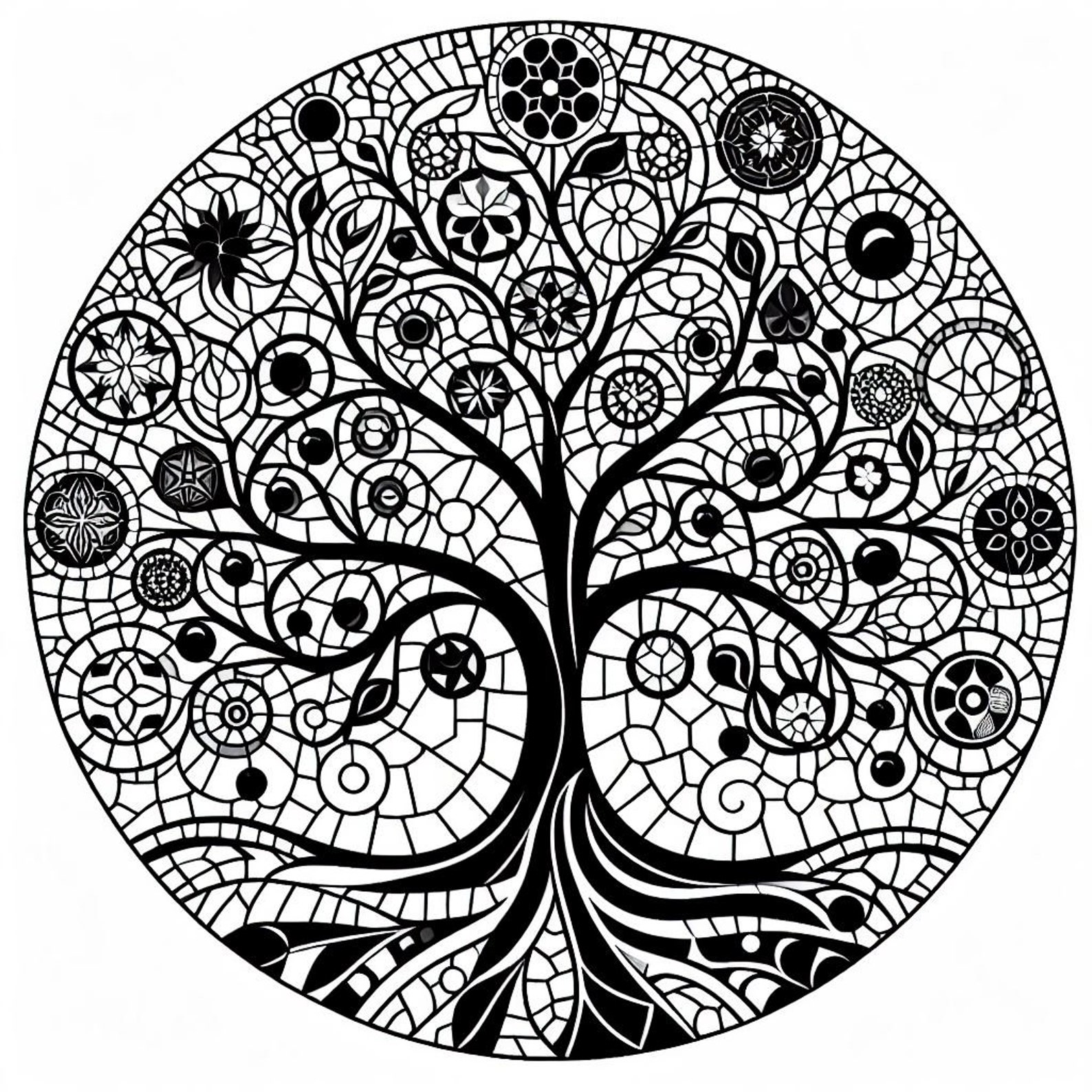Elaborate Mosaic Tree of Life Template Pack - Etsy