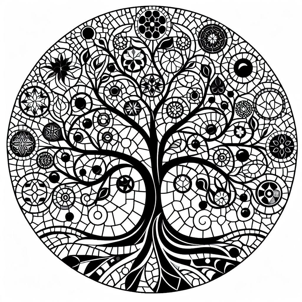 Elaborate Mosaic Tree of Life Template Pack - Etsy