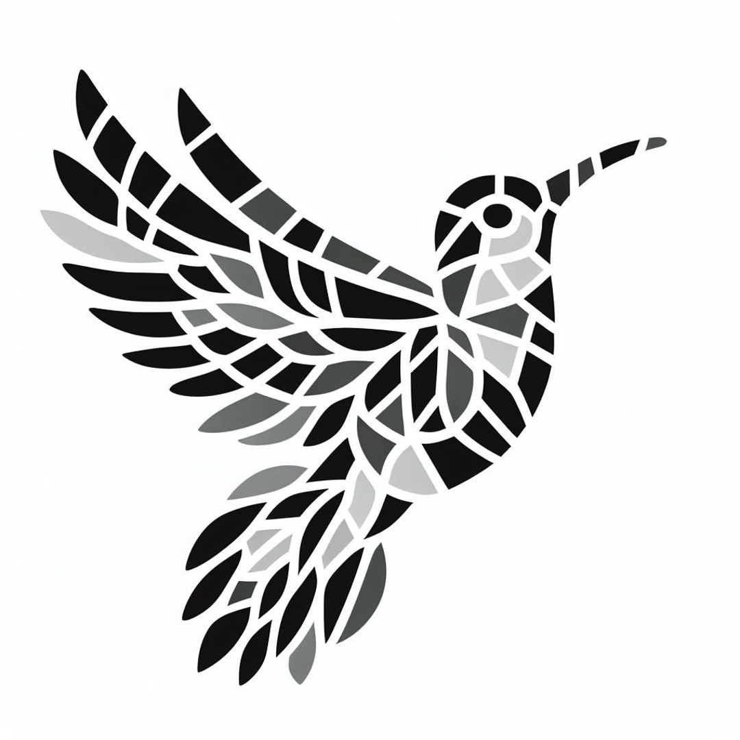 Mosaic Hummingbird Template - Etsy