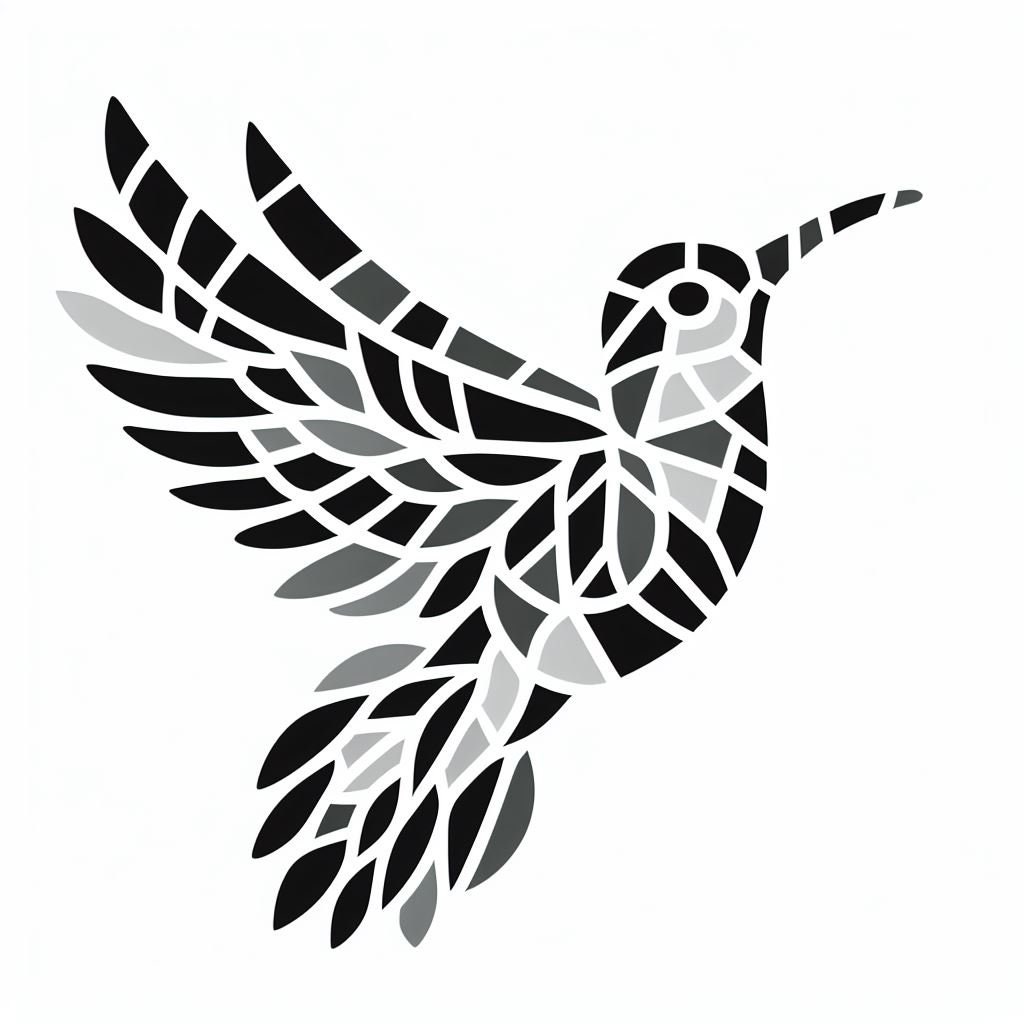 Mosaic Hummingbird Template Pack - Etsy