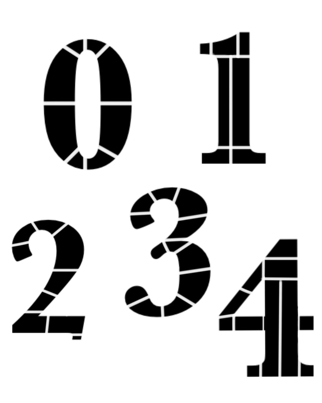 Mosaic Number Template Pack (0-4) - Etsy